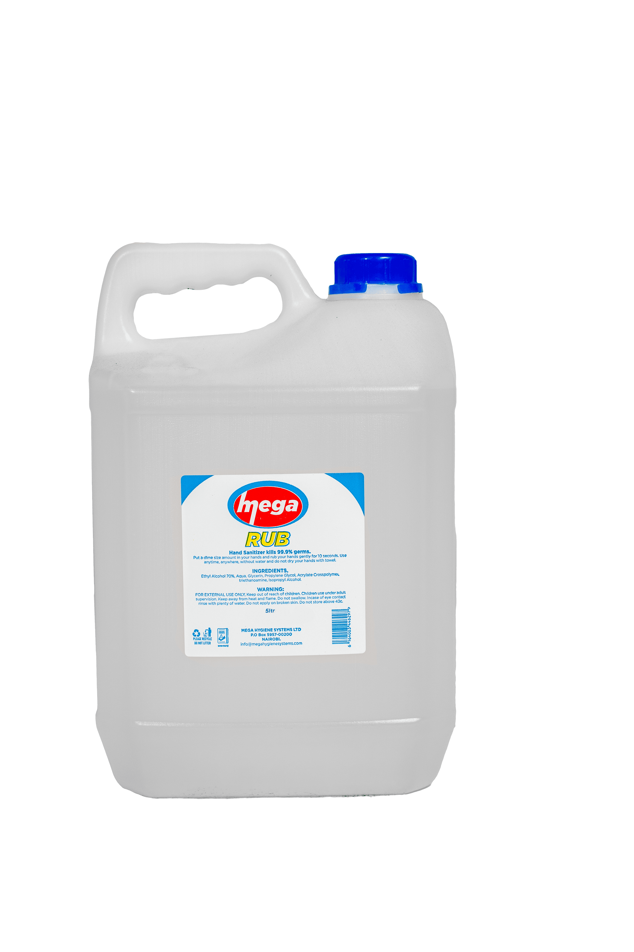 Mega RUB Hand sanitizer 5L - Mega Hygiene Systems Ltd